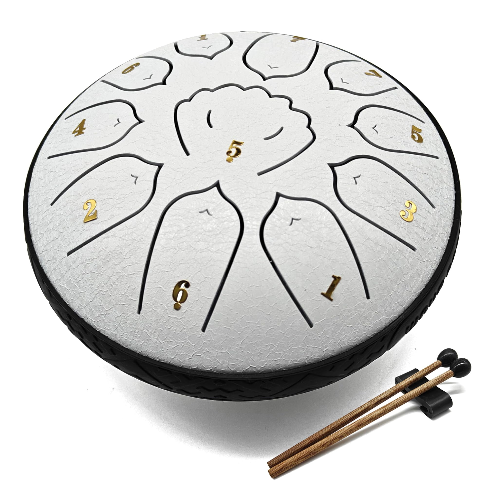 Steel Tongue Pan Drum Cloud White 6 in 11 Note Percussion Instrument ...
