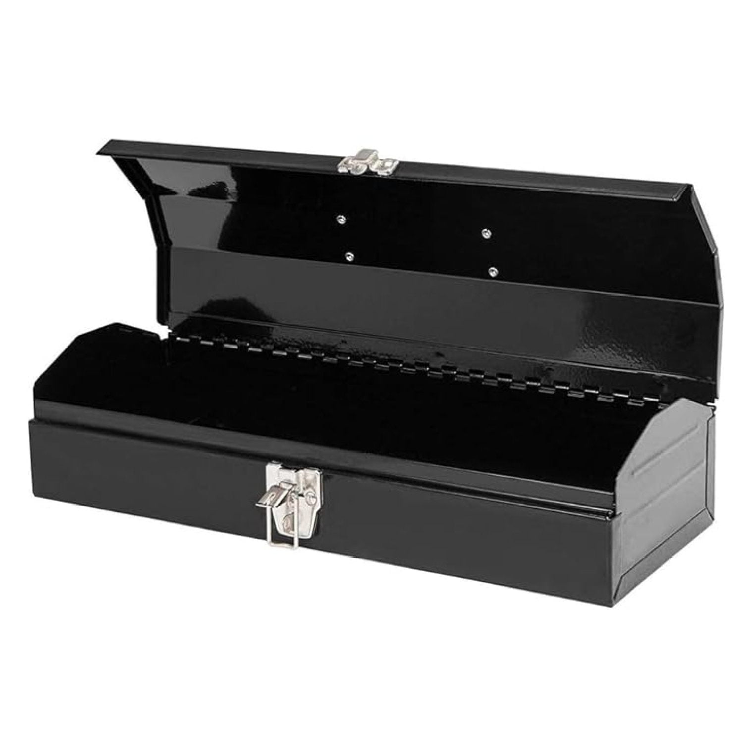 Steel Tool Box with Hip Roof - 16.7" Portable Tool Storage - Black ...