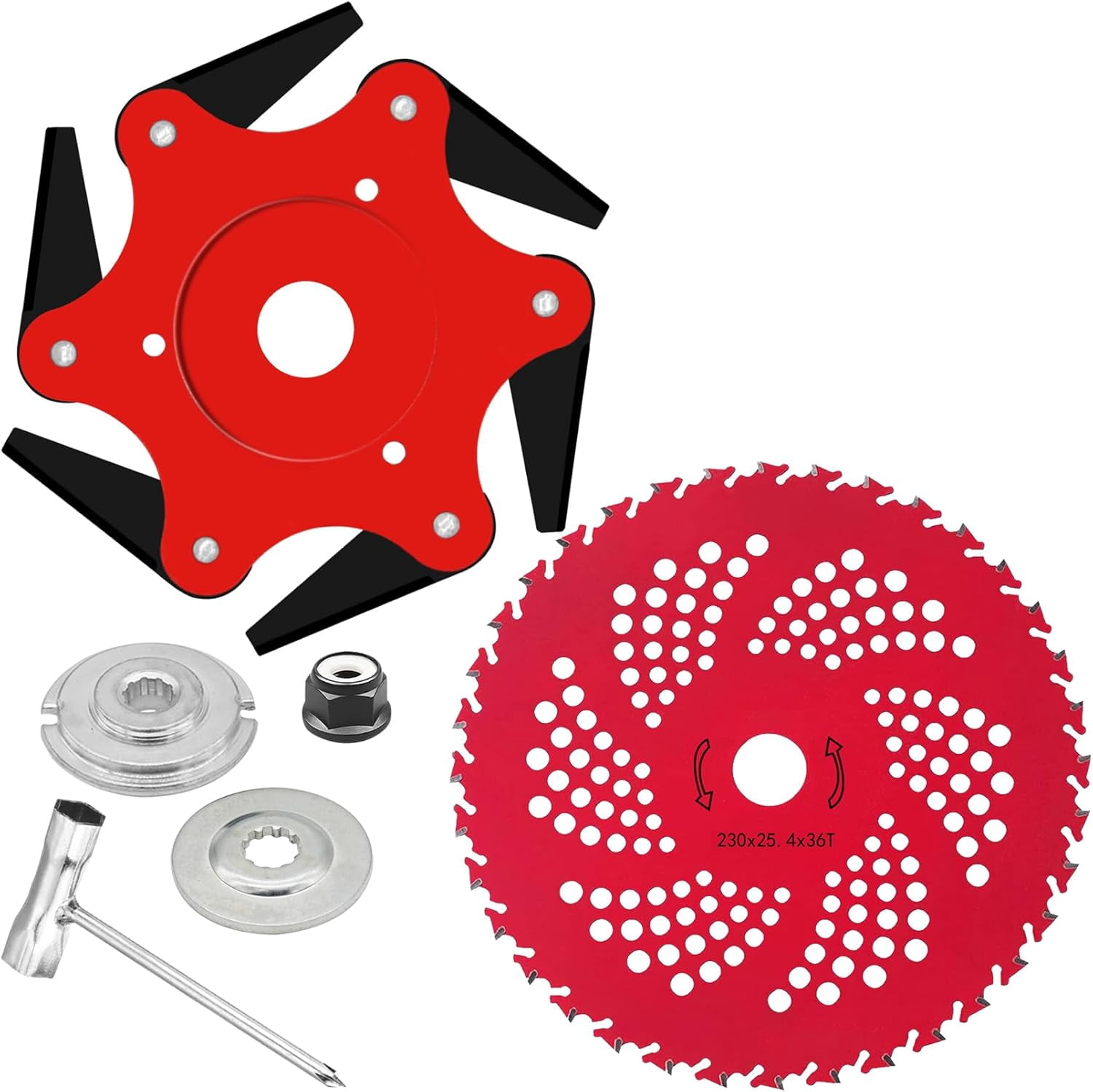 Steel Trimmer Head, 6 Steel 65Mn Razors Trimmer Head & 36 Teeth Brush ...