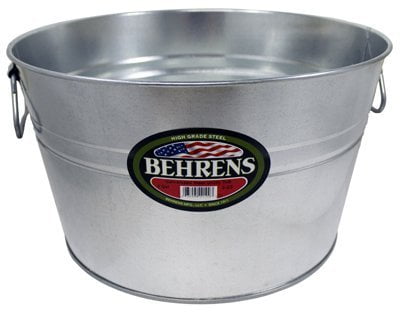 Behrens 5 Gallon Round Steel Tub Steel in Silver — Heritage American ...