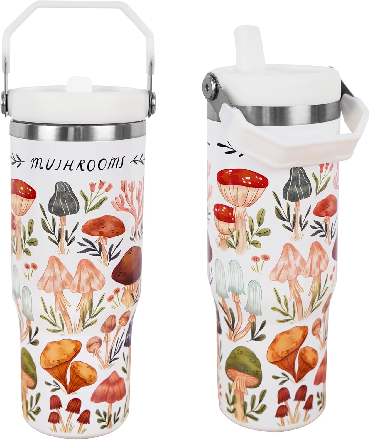 Steel Tumbler with Straw Vertical Handle Ice Flow Flip Tumbler 30 oz ...