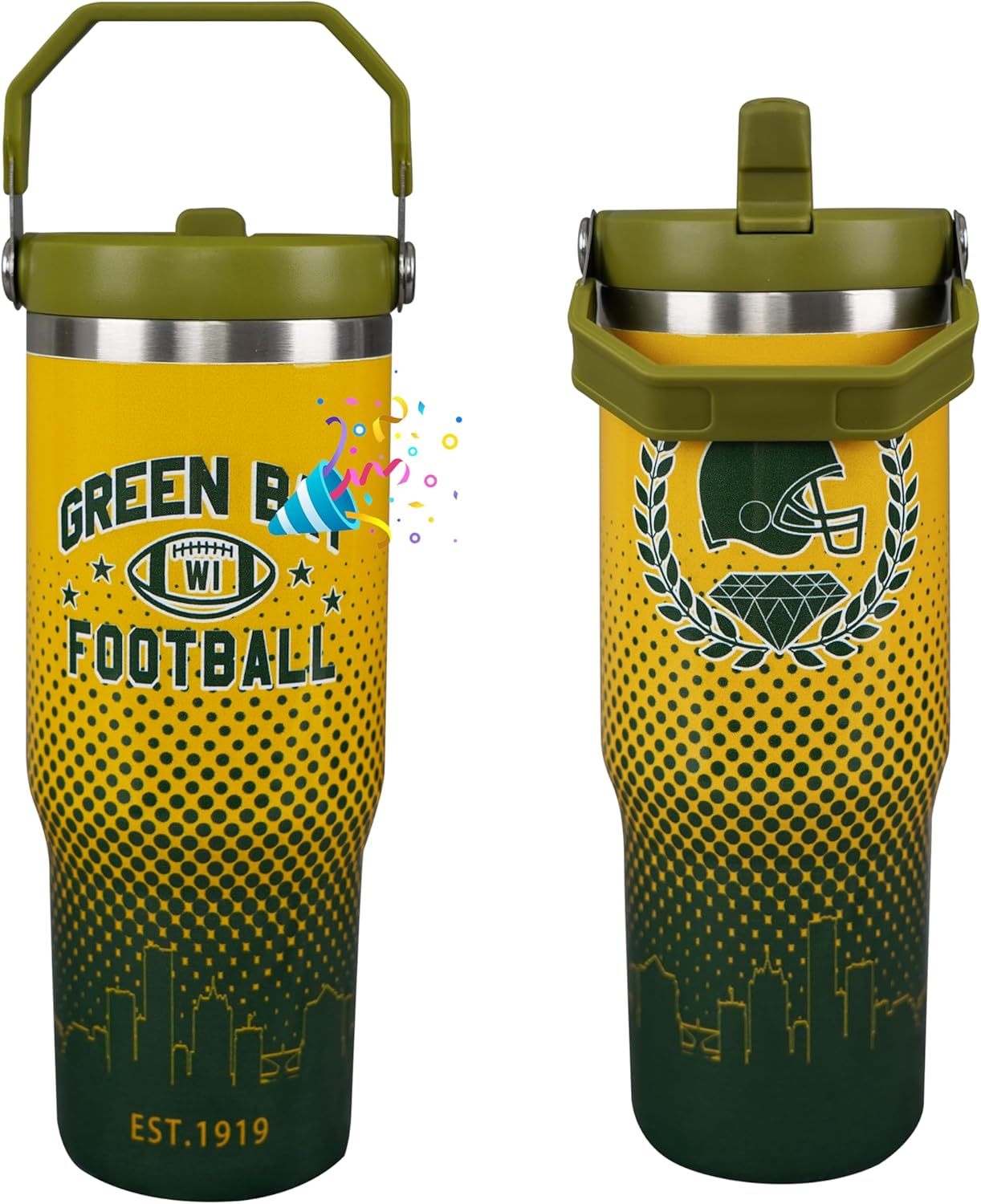 Steel Tumbler Top Handle for 2024 Sport Fan Ice Flow Flip Tumbler 30 oz ...
