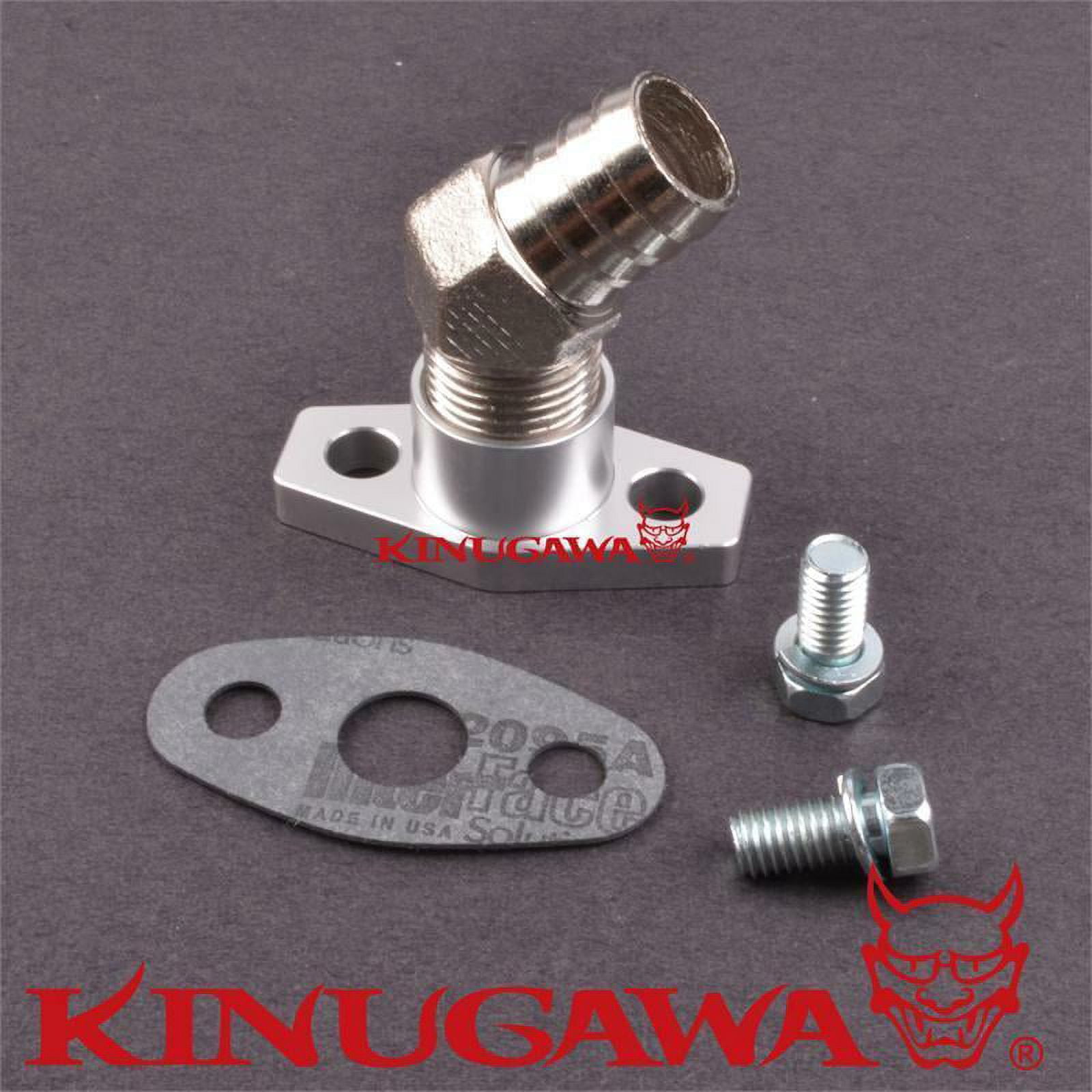 Steel Turbo Oil Drain Return Flange Kit to 18mm 3/4" Barb 45 Deg EFR ...