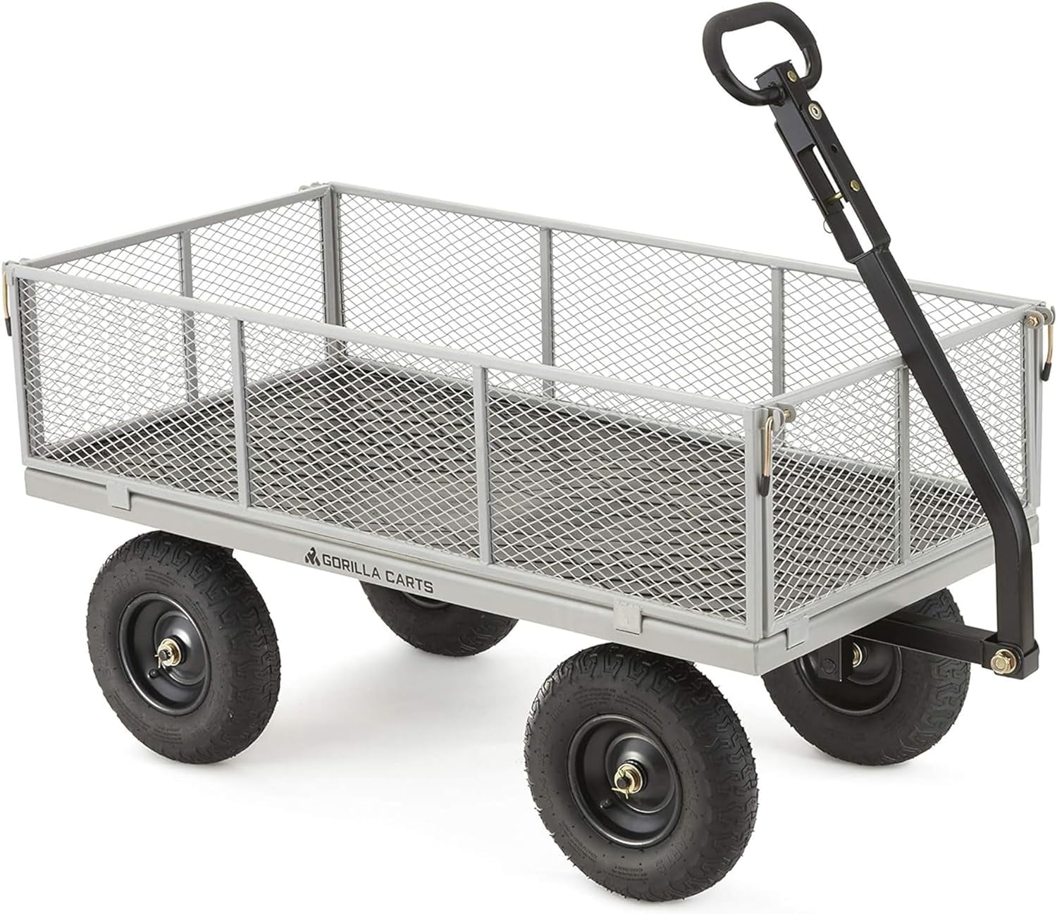 Steel Utility Cart, Tow Behind Yard and Garden Wagon, 1,000 Lb ...