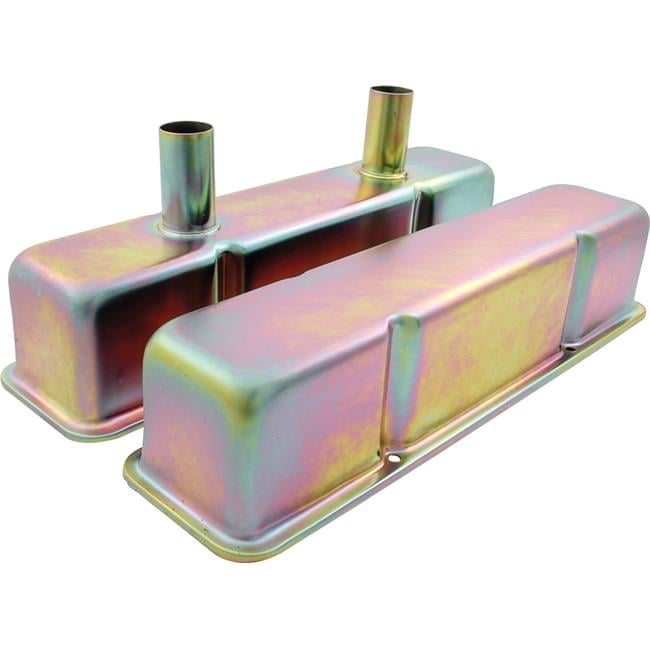 Steel Valve Covers with Pressed in Tubes for Small Block Chevy - Zinc ...