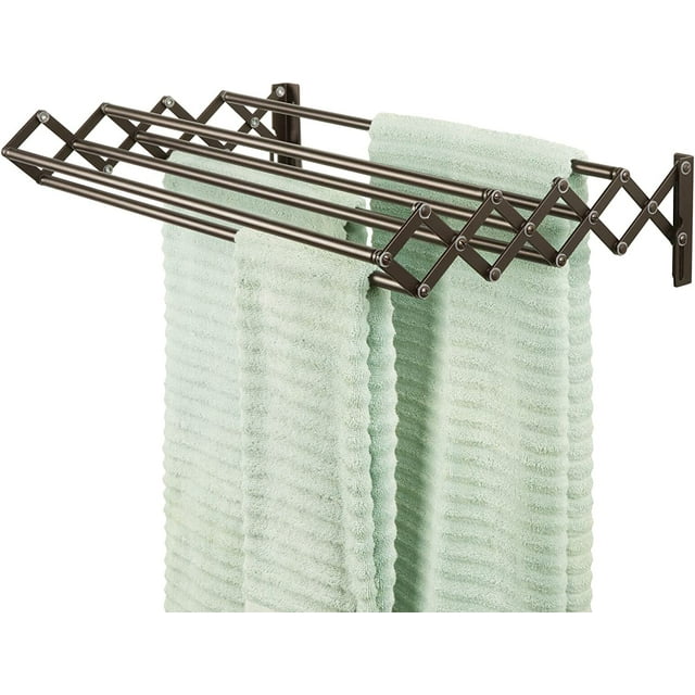 Steel Wall Mount Accordion Expandable Retractable Clothes Air Drying ...