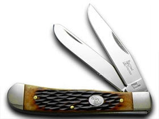 Steel Warrior Trapper - Autumn Second Cut Jigged Bone Handles Pocket Knife Knives - Walmart.com