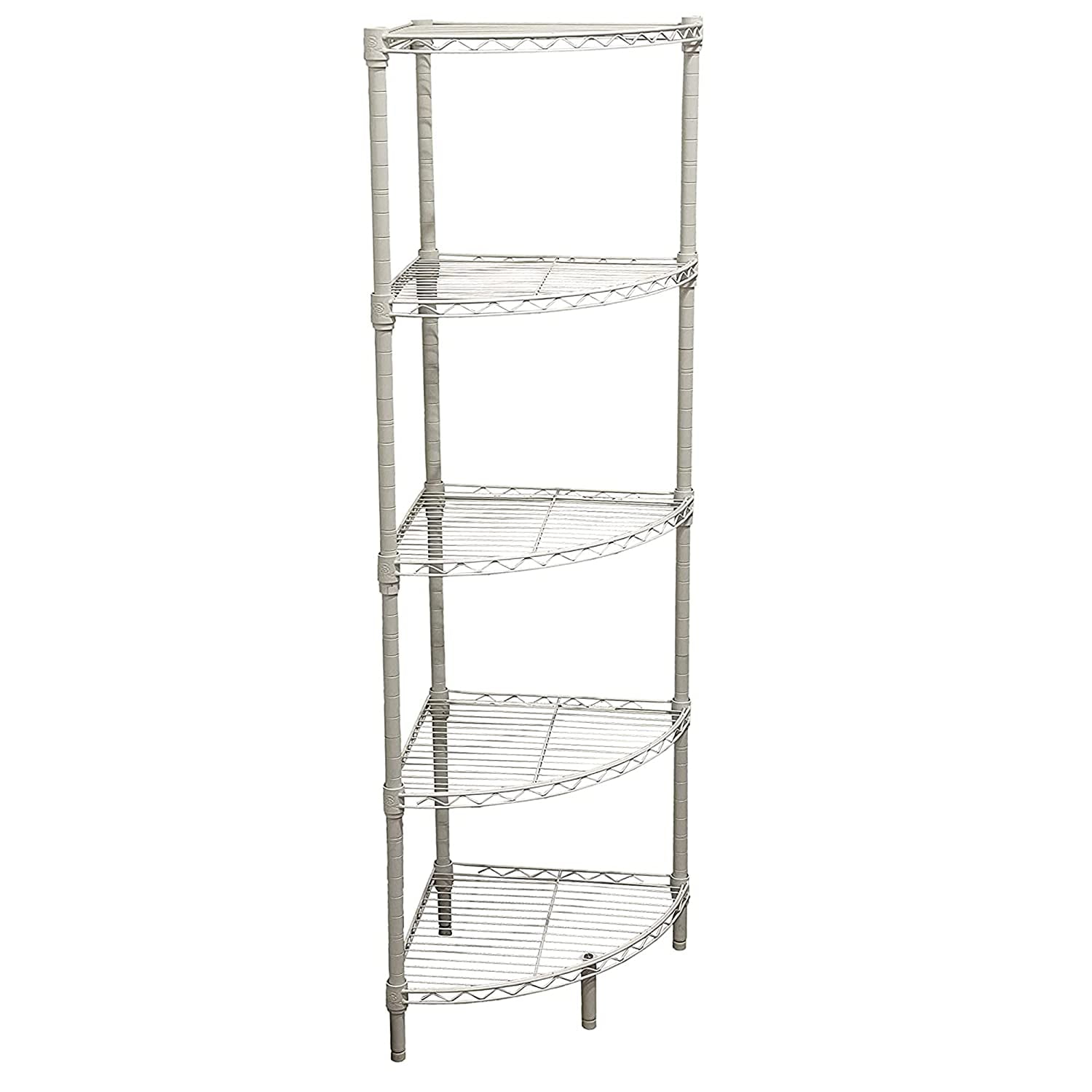 Steel Wire 5-Tier Triangular Corner Storage Shelving Unit Home ...