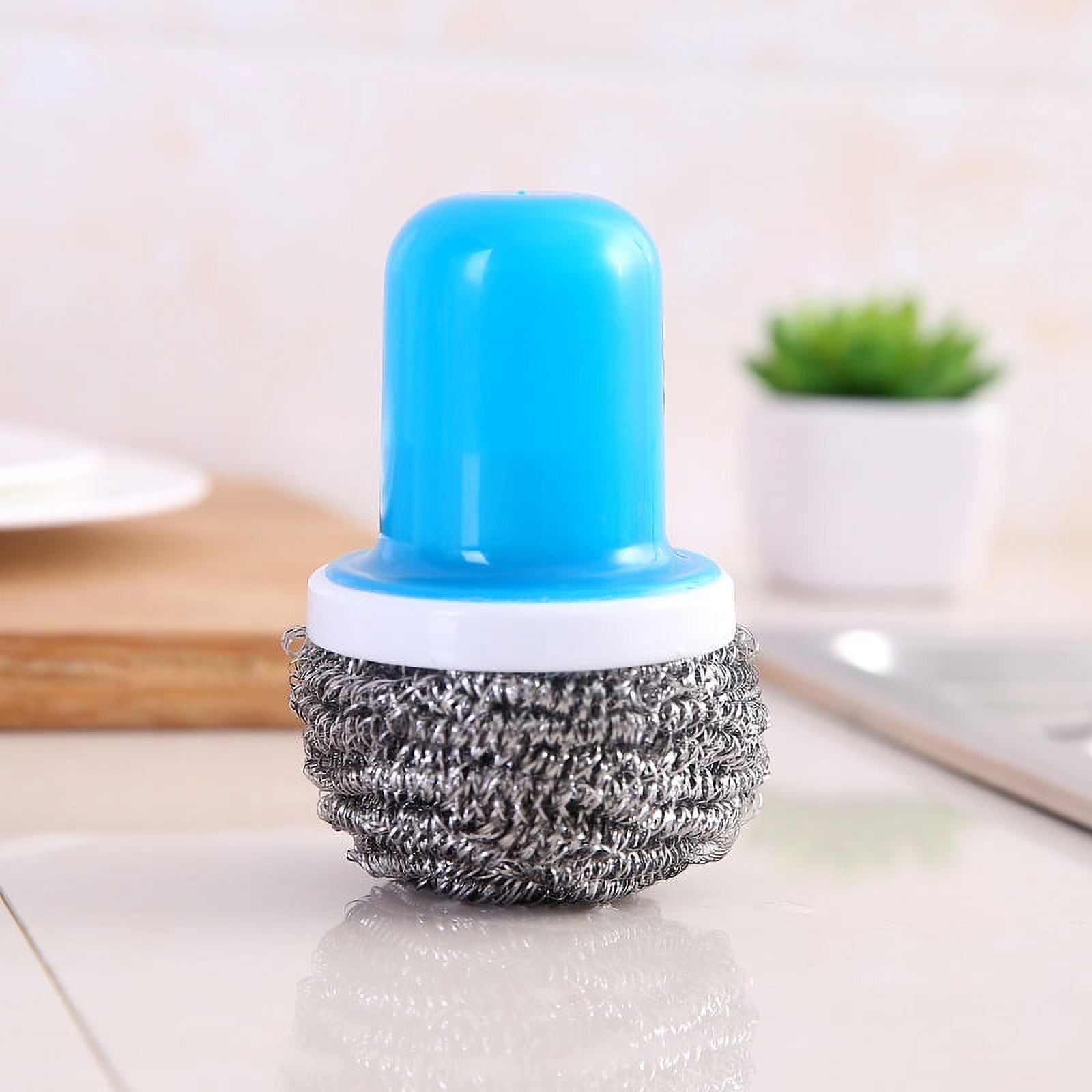 Steel Wire Ball Cleaning Brush with Handle Kitchen Cleaner Tool for ...