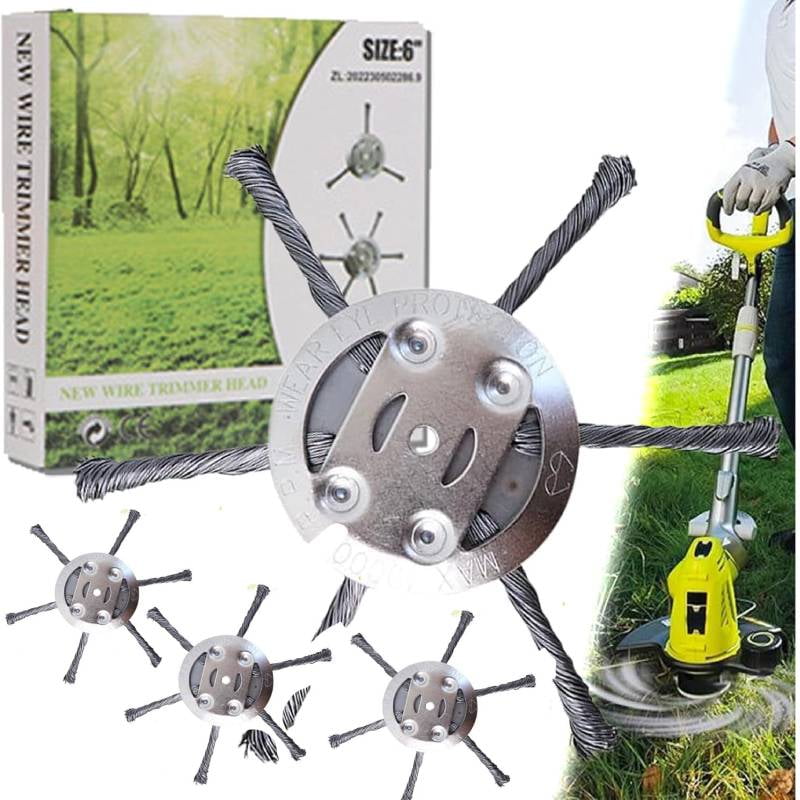 Steel Wire Brush Cutter Trimmer Head, Trimmer Head Grass Strimmer Steel ...