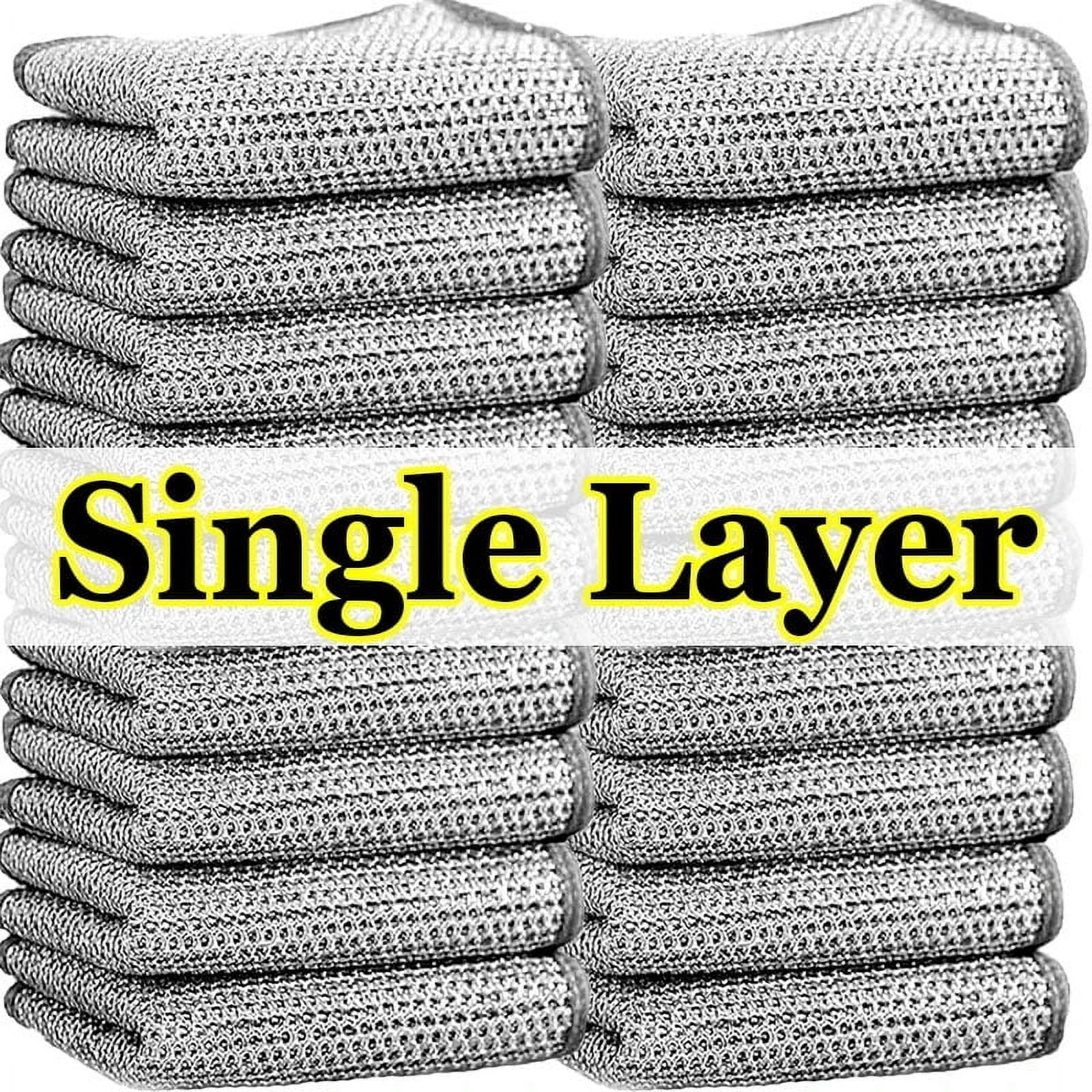 Steel Wire Cleaning Cloths Double Layers Magic Metal Silver Wires Rags ...