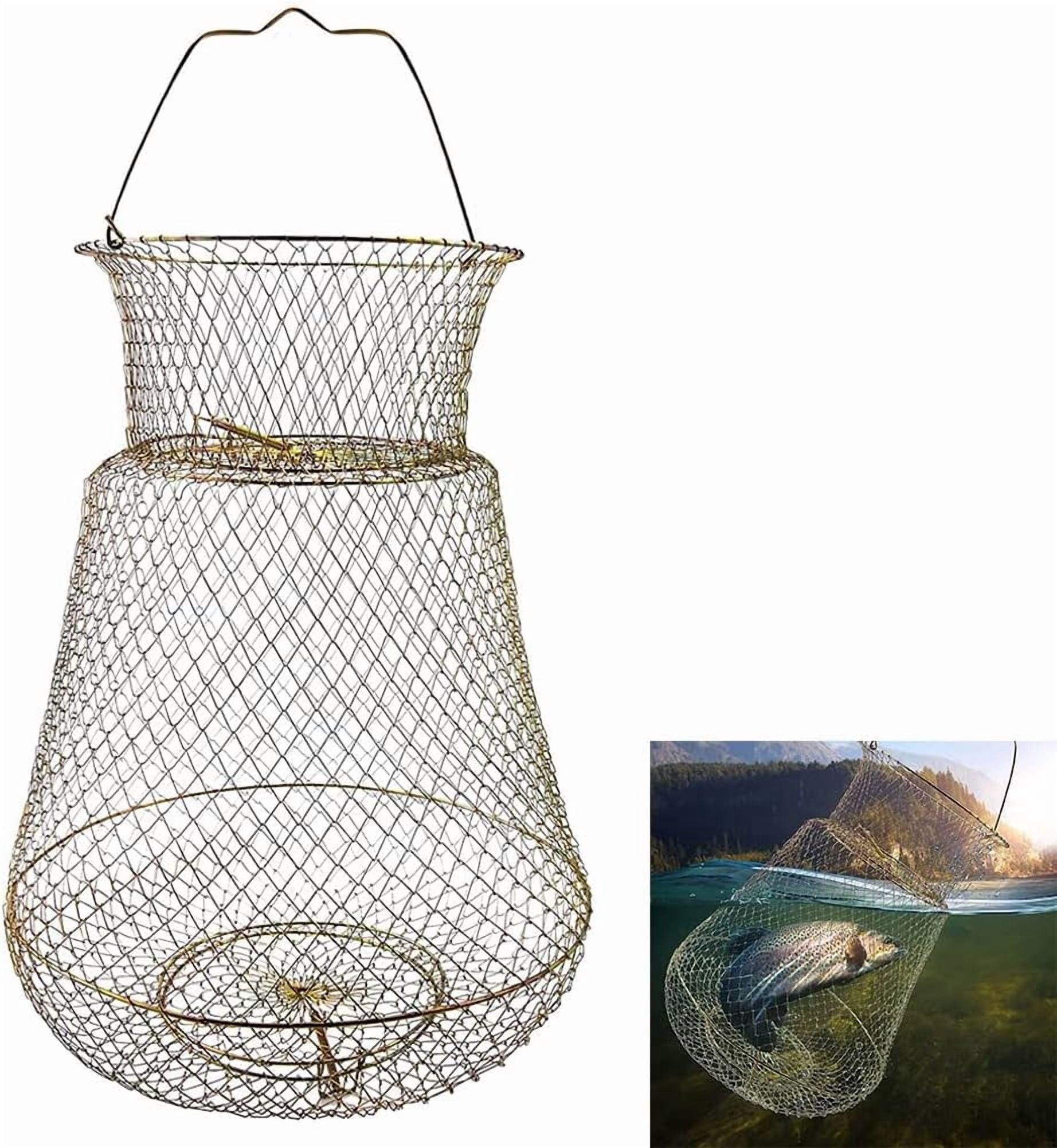 Steel Wire Galvanized Collapsible Crab Fisher's Basket, Metal Rustproof ...