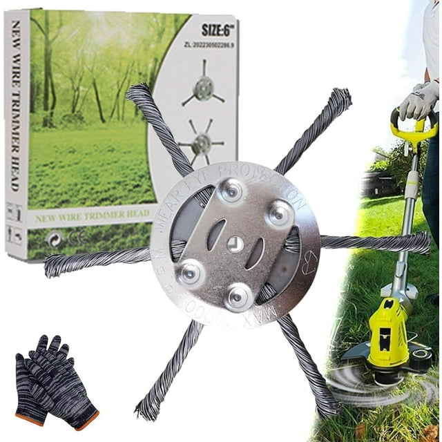 Steel Wire Grass Trimmer Head, 14-Inch Universal Steel Wire Replacement ...