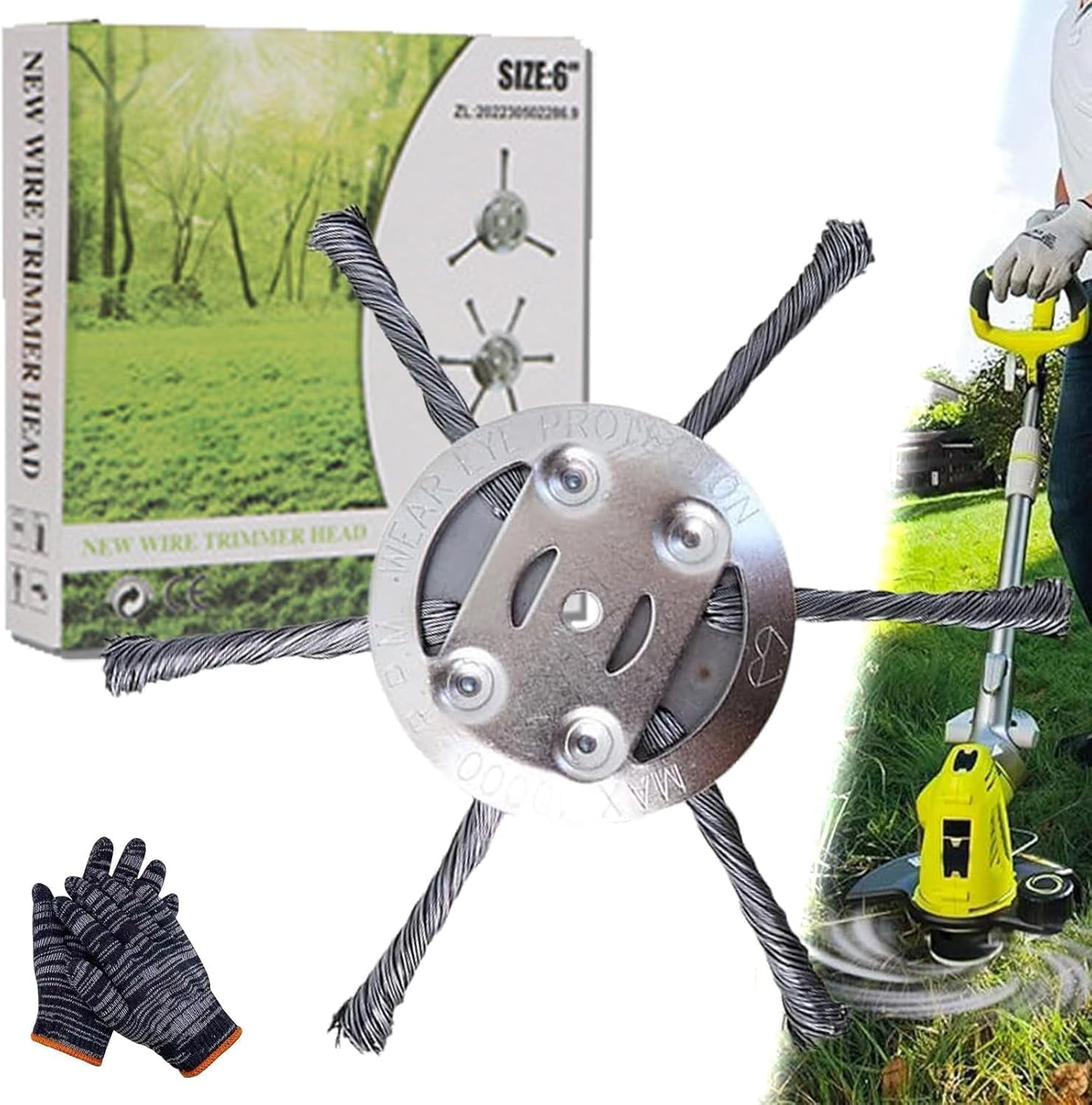 Steel Wire Grass Trimmer Head, 2025 Upgraded String Trimmer Replacement ...