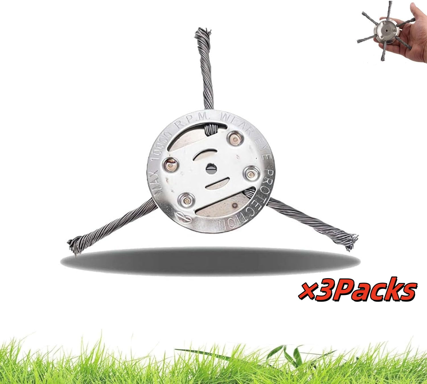 Steel Wire Grass Trimmer Head,6 Inch Universal Steel Wire Rotary Weed ...