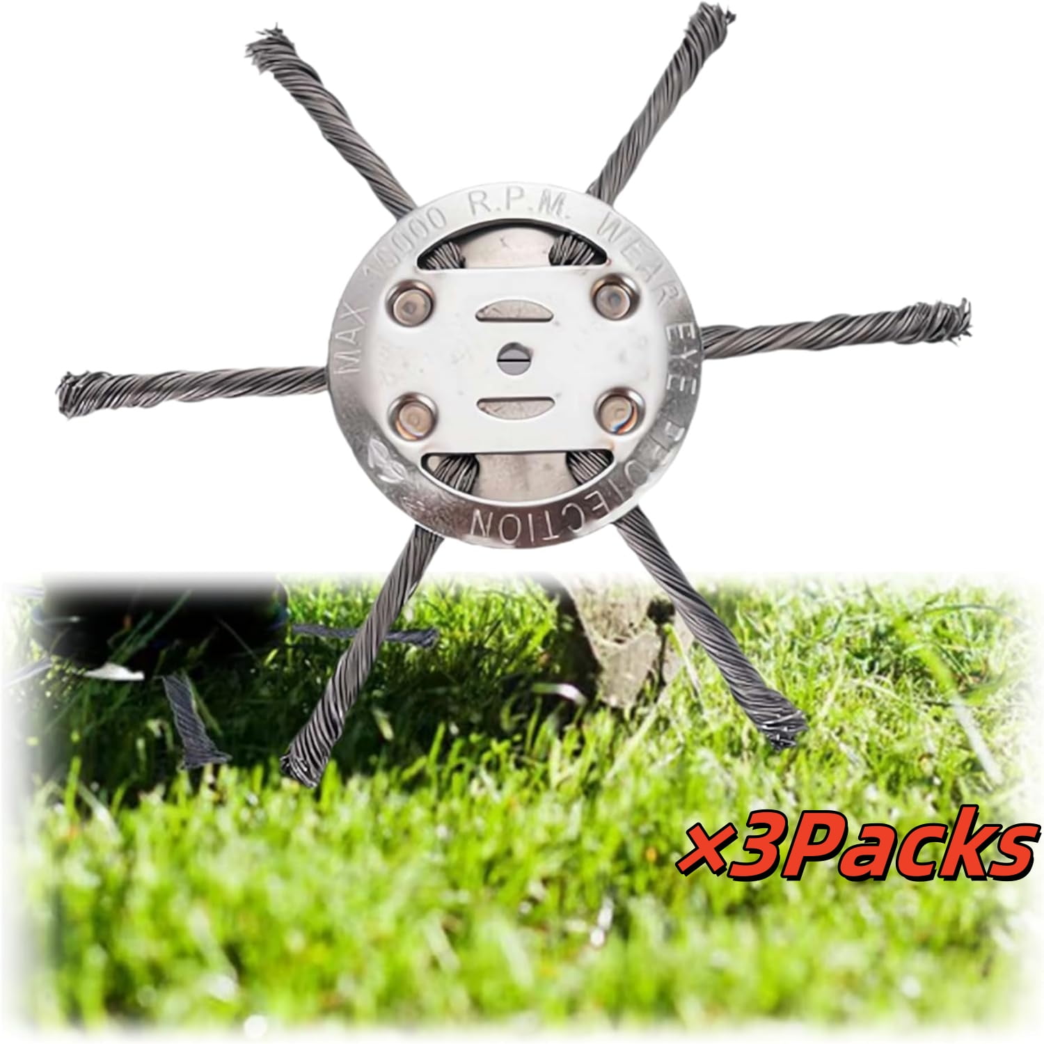 Steel Wire Grass Trimmer Head,6 Inch Universal Steel Wire Rotary Weed ...