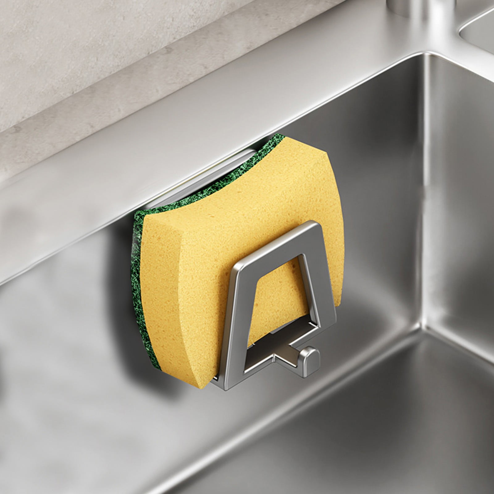 Steel Wire Kitchen Sponge Holder for Sink Drain Rack Non Perforated ...