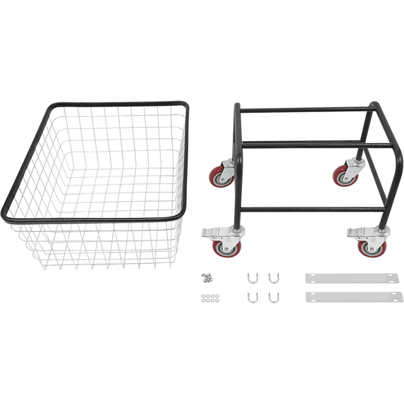 Steel Wire Laundry Cart, 110lbs Heavy Duty Rolling Hamper w/Wheels ...
