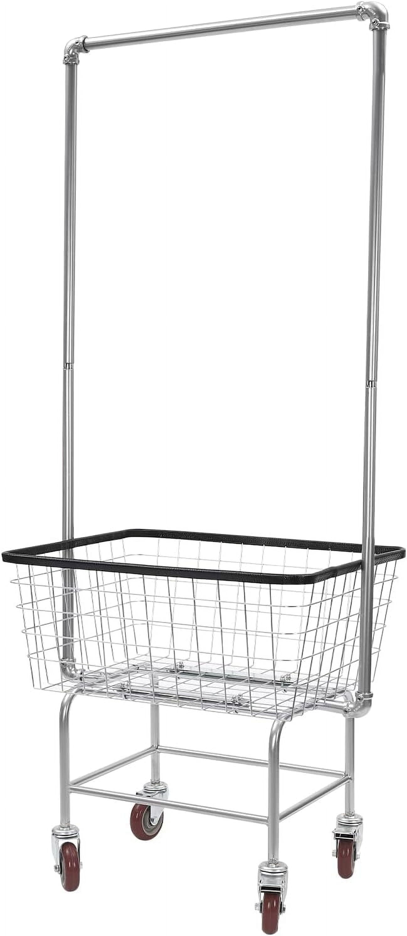 Steel Wire Laundry Cart Commercial Rolling Laundry Butler with with ...