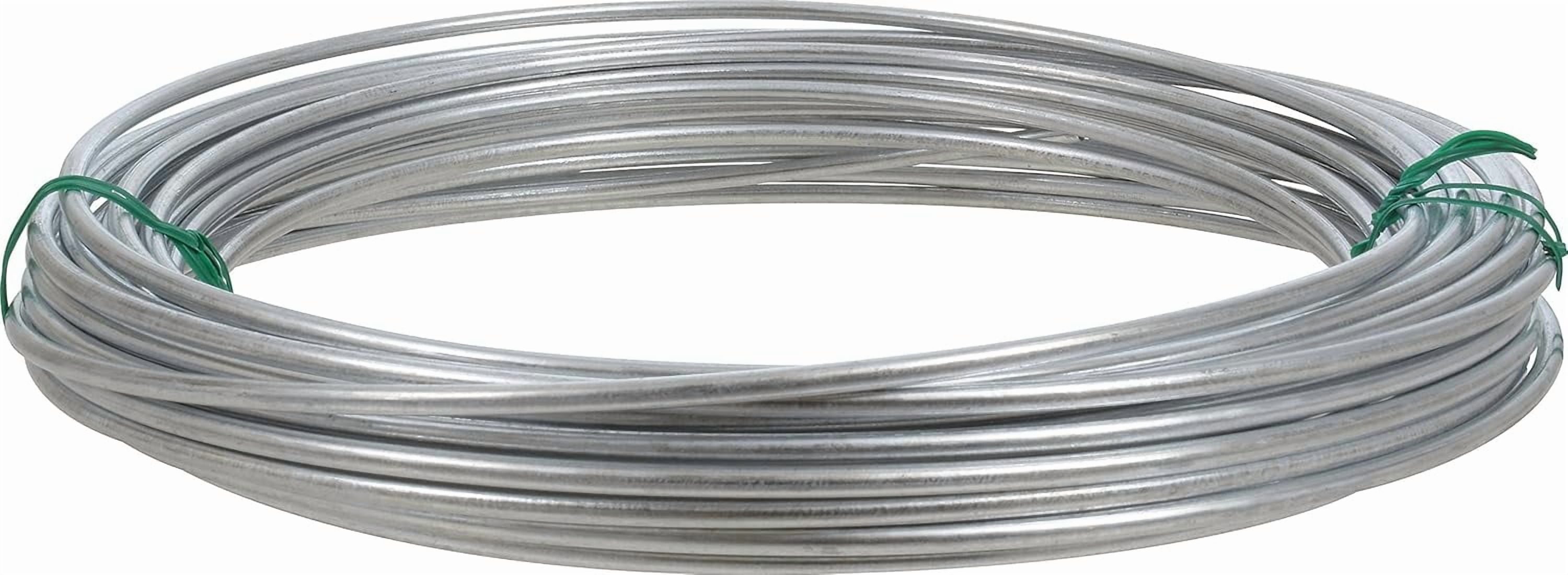 Steel Wire Rope 9 Gauge Galvanized Solid Wire, 50', Corrosion Resistant ...