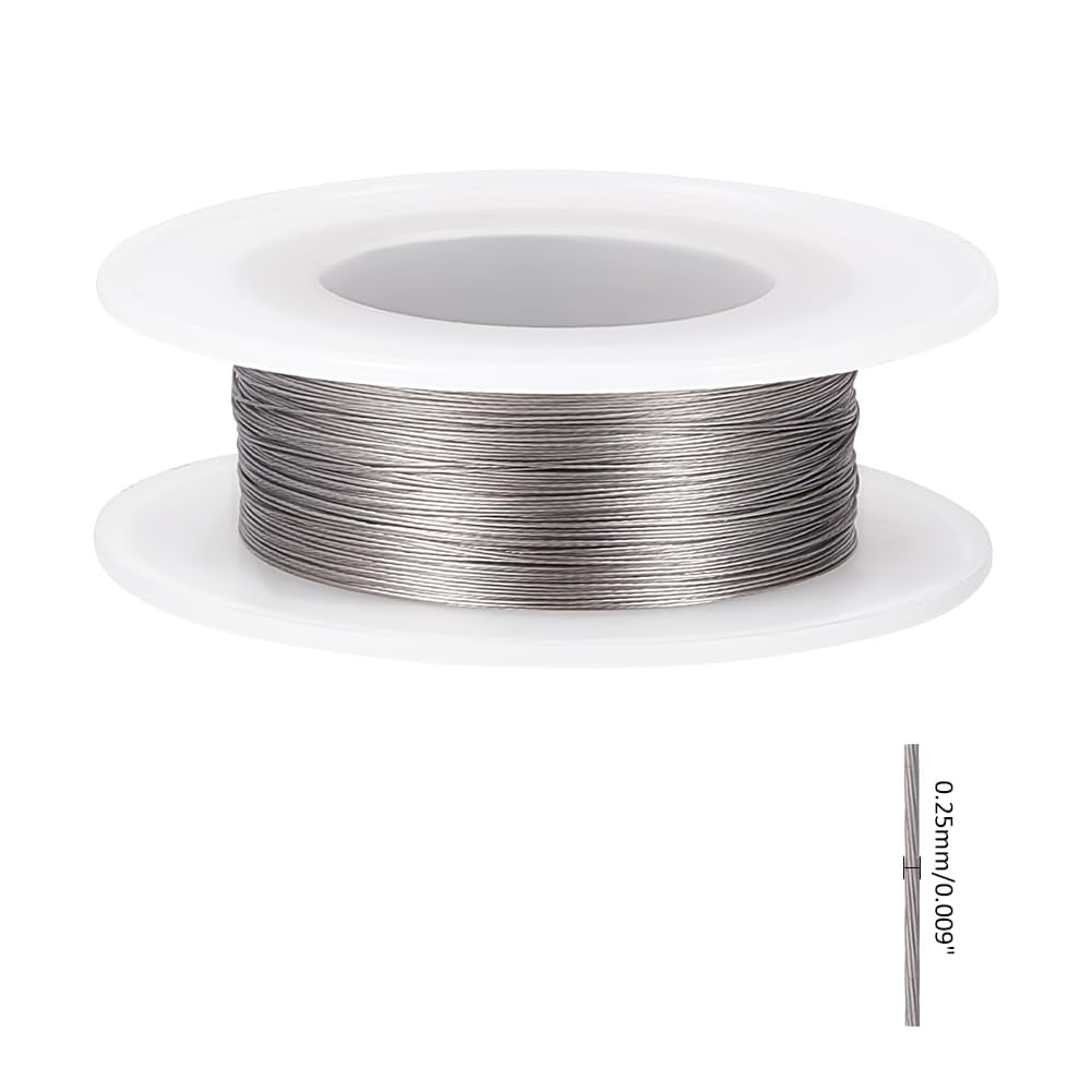 Steel Wire Silver 30 Gauge(0.25mm) about 492.12 Feet(150m)/roll ...