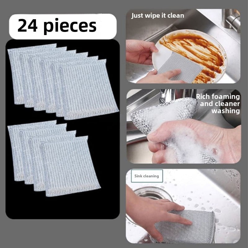 Steel Wire Sponge Emery Dishwashing Steel Ball Kitchen Scouring Pad ...