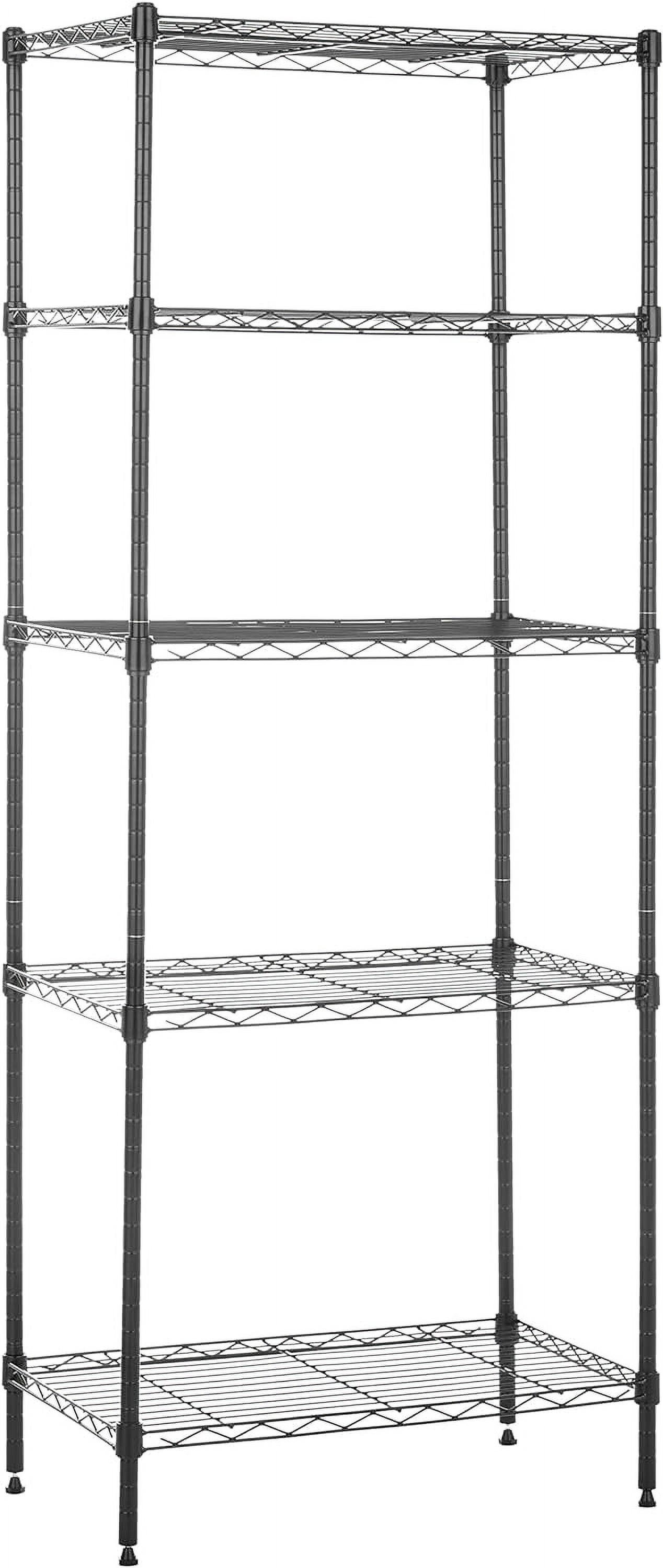Steel Wire Storage Rack, Adjustable, Sturdy, Easy Assembly, Black ...