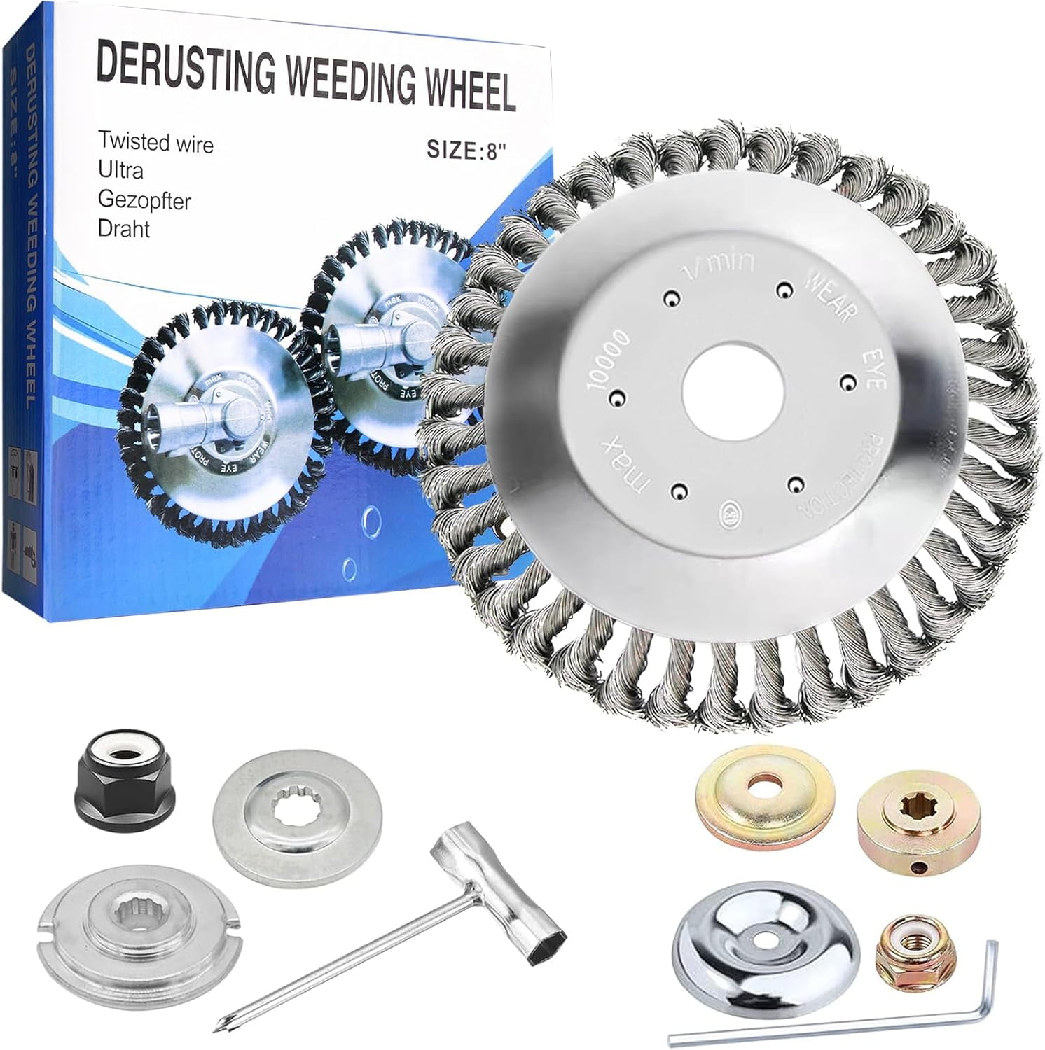 8 inch Steel Wire Weed Wheel Brush Cutter Trimmer Head, Universal Weed ...