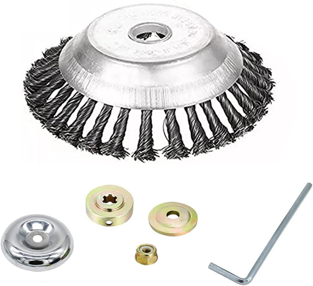 Steel Wire Wheel Brush Weed Trimmer Head, Rotary Scissors Lawn Trimmer ...