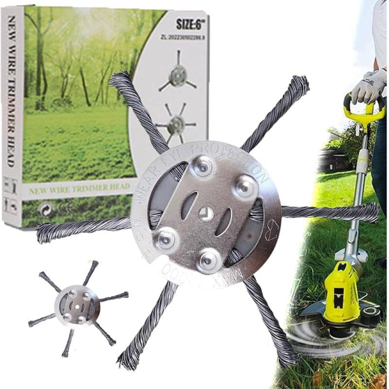Steel Wire Wheel Grass Trimmer Head, Lightweight Lawn Mower Attachment ...