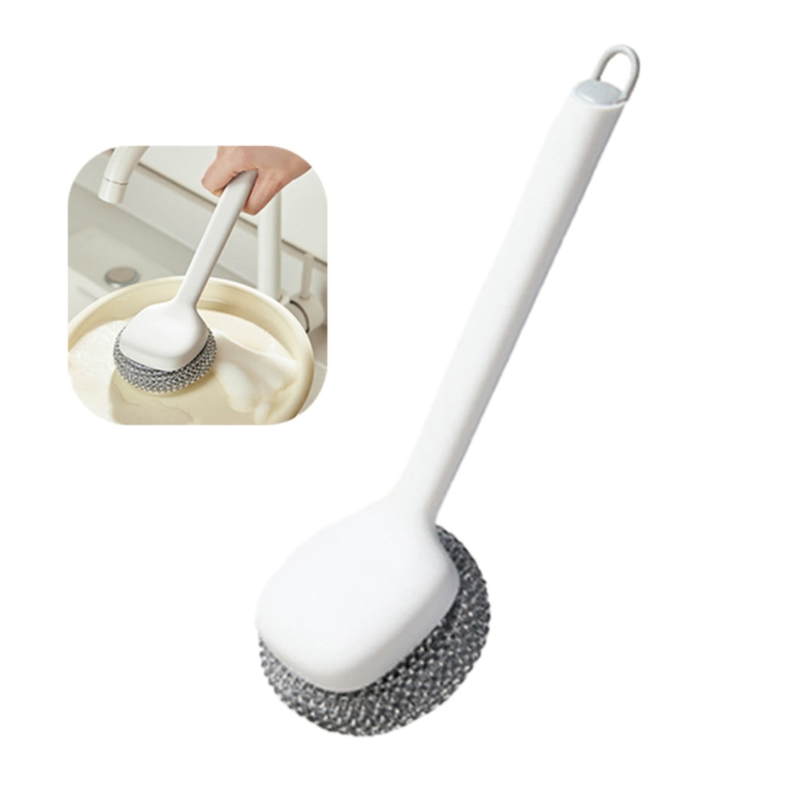 Steel Wool Scrubber, 1 Pc Stainless Steel Wool Scrubber with Long ...