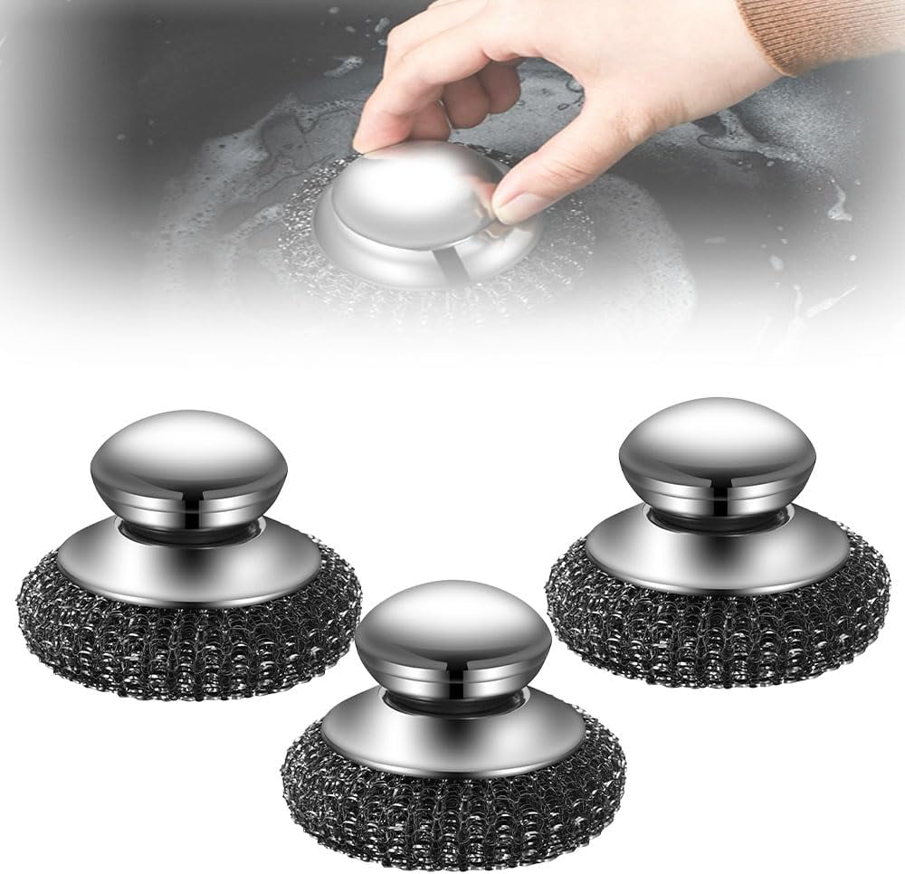 Steel Wool Scrubber, 2024 Upgraded Stainless Steel Wool Scrubber with ...