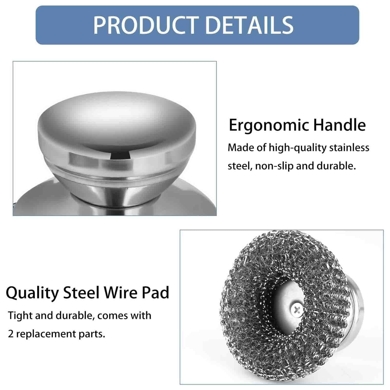 Steel Wool Scrubber Onewly 1Pack Wool Scrubber Set Stainless Scrubber ...