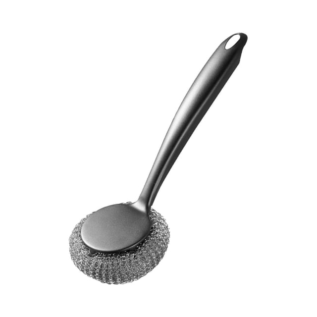 Steel Wool Scrubber with Handle,Scrubber 304 Stainless Pot Brush ...