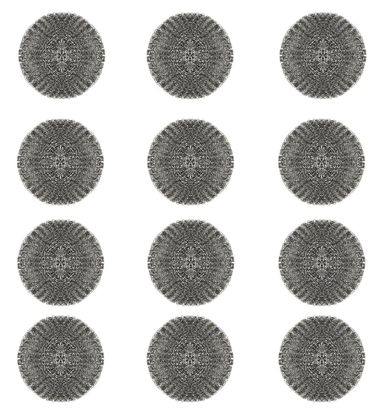 Steel Wool Wire Mesh Scouring Pad, 12 Pack, 4" Jumbo, Galvanized Steel ...