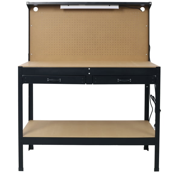 Steel Workbench Tool Storage Work Bench Workshop Tools Table W/Drawer ...