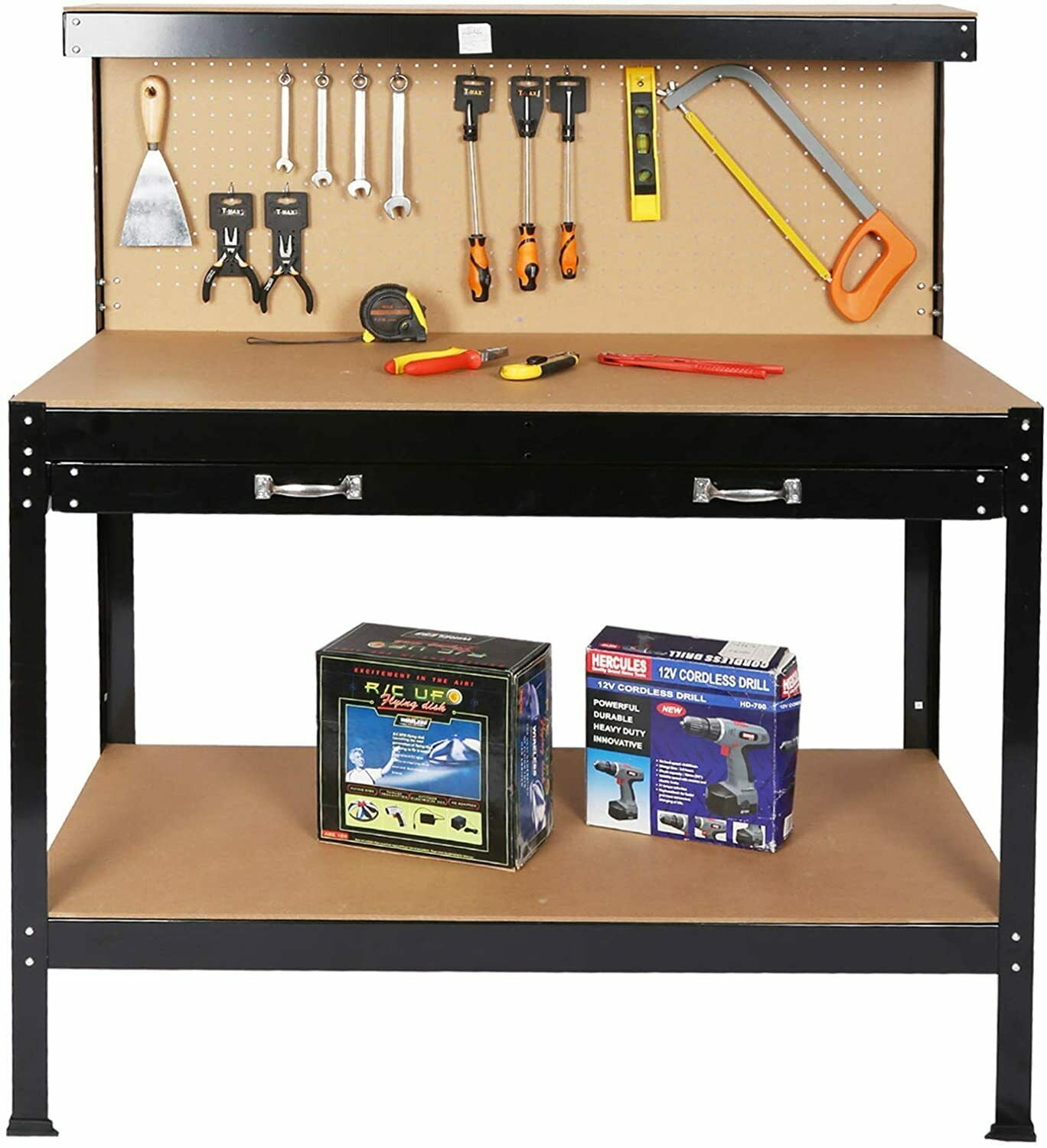 Steel Workbench Tool Storage Work Table, Multi-Function Work Bench ...