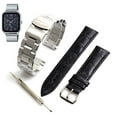 Steel and Leather Silver Replacement Watch Band For Casio MTP-M305 MTP ...