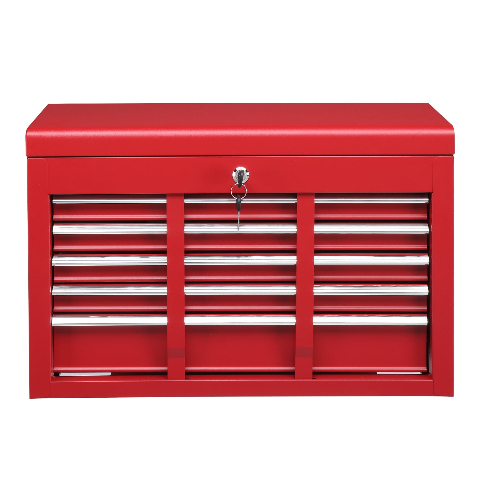 Steel maintenance tool cart cabinet 5 drawers with lock 330lb red ...