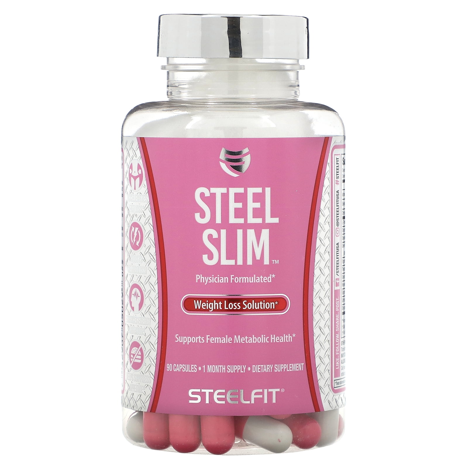 SteelFit Steel Slim Weight Loss Solution, 90 Capsules - Walmart.com