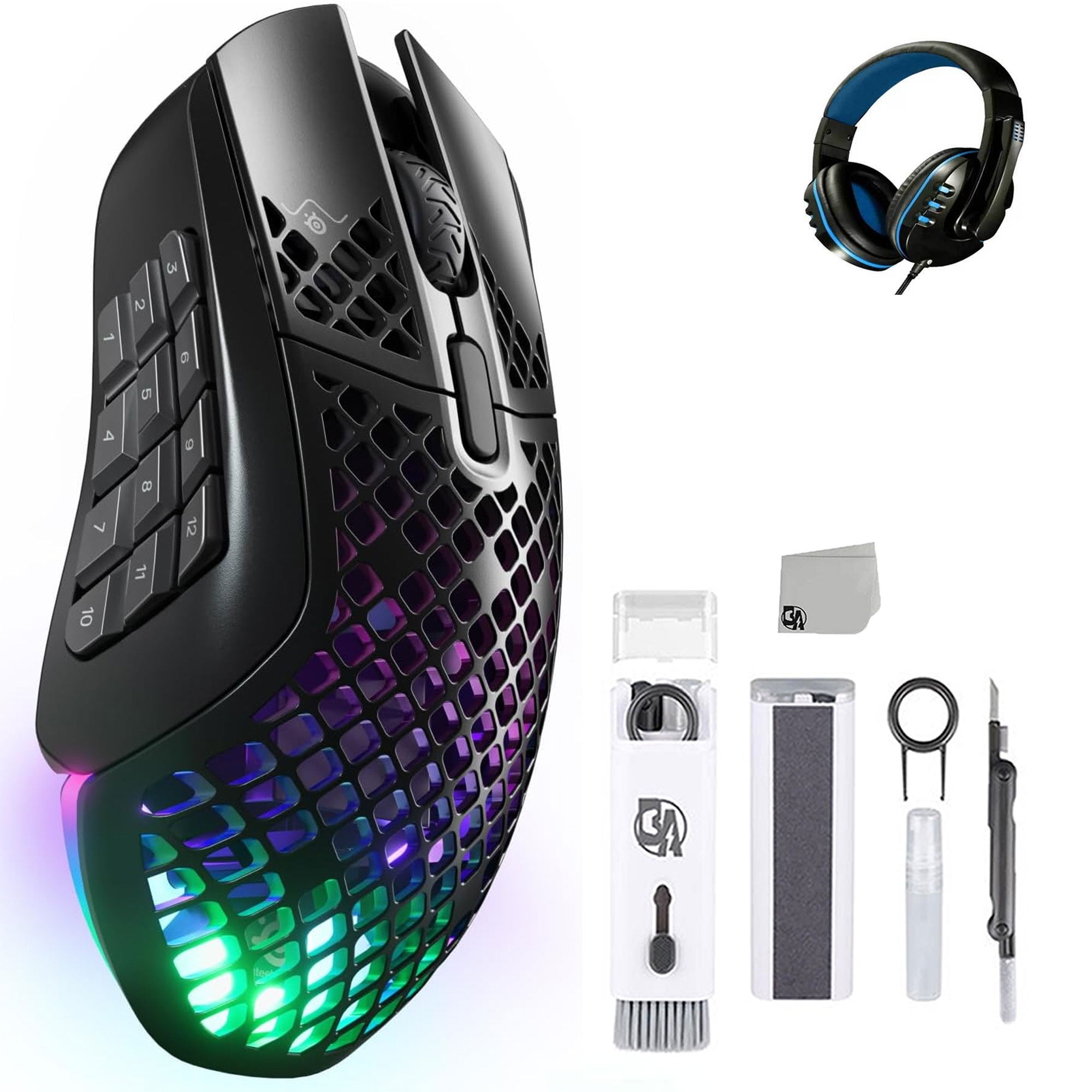 SteelSeries Aerox 9 Wireless - Holey RGB Gaming Mouse - Ultra ...