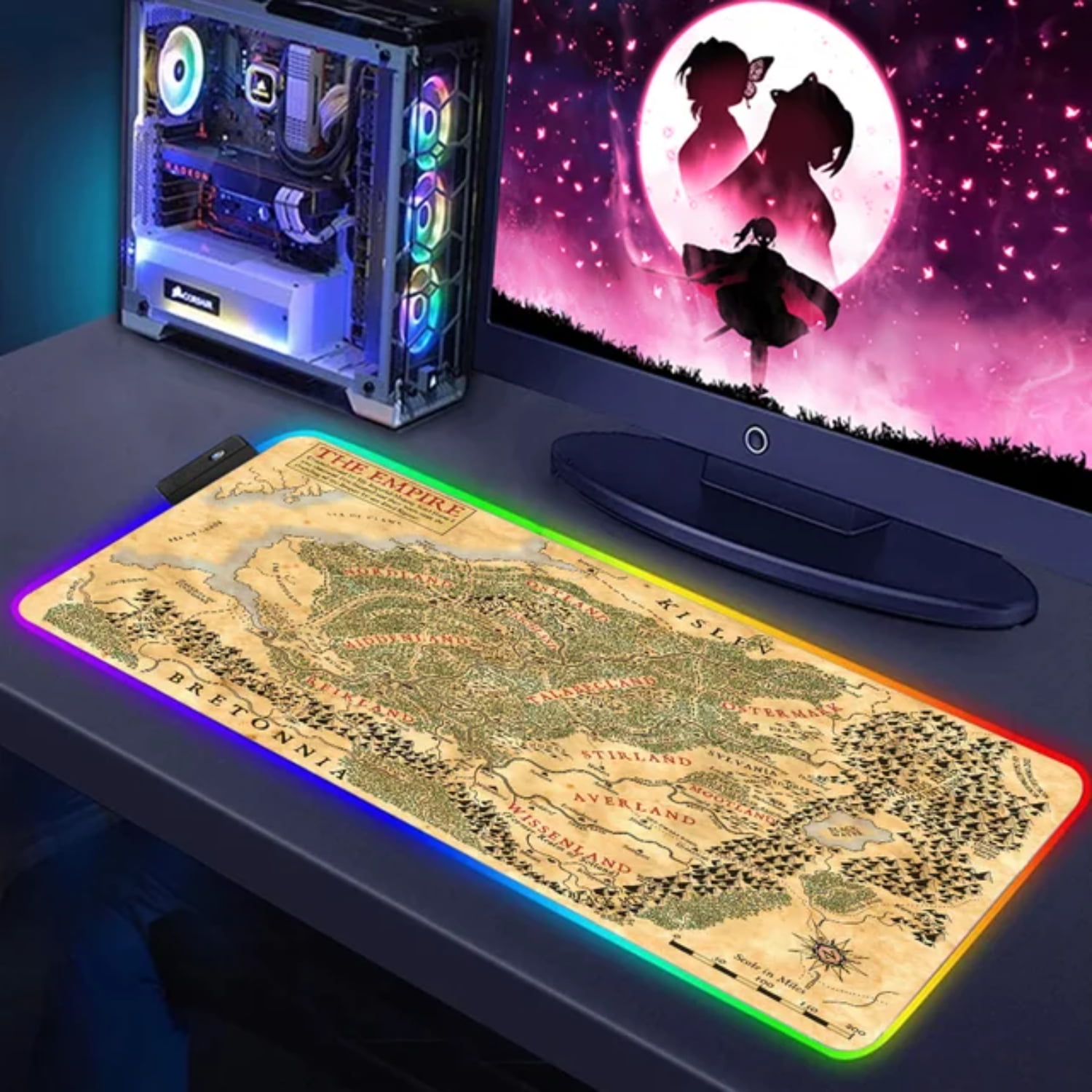 SteelSeries Dark Tide 40K RGB Backlit Gaming Mouse Pad with SteelSeries ...