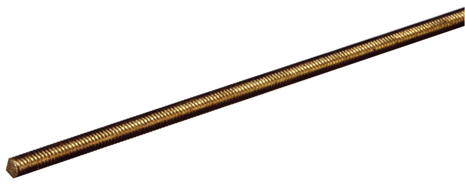 SteelWorks Corporation 11509/12106 1/4"-20 X 12 Threaded Rod NF Brass ...