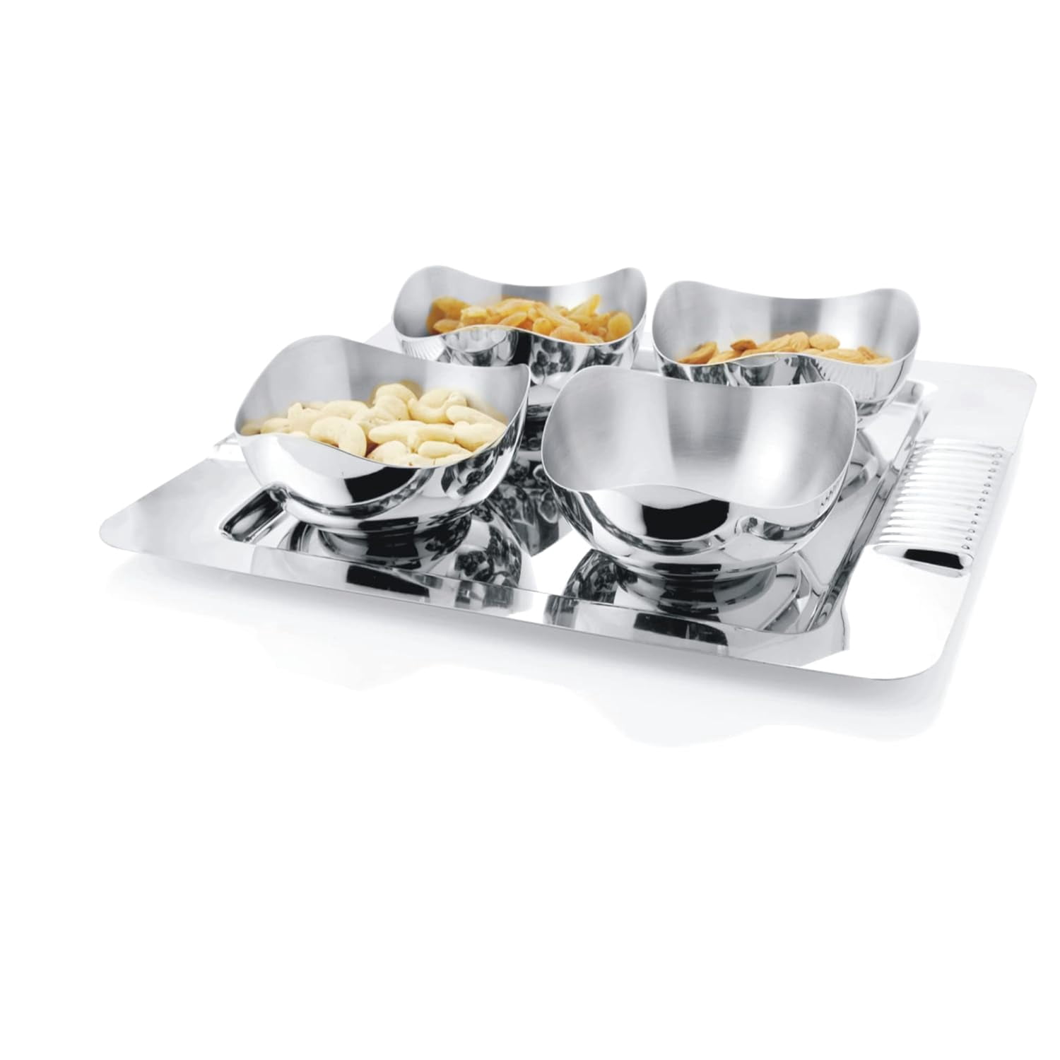 Steelcraft Premium Stainless Steel Snack Bowl 5 Pcs Set with Tray ...