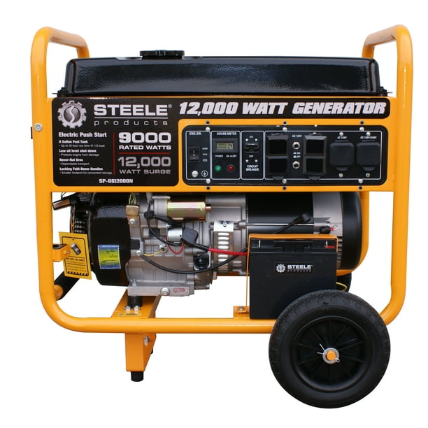 Steele Products 12,000-Watt Gasoline Powered Electric Start Portable ...