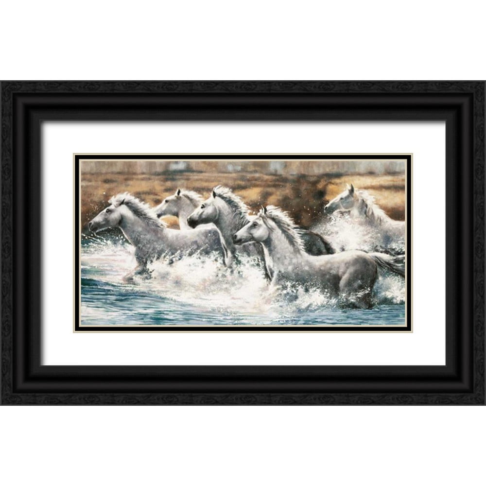 Steele, Ralph 24x14 Black Ornate Wood Framed with Double Matting Museum ...