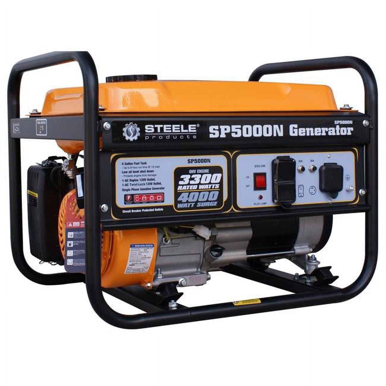 Steele SP5000N 4 kVA 120V 20A JD Engine 208cc Air Cooled Generator ...