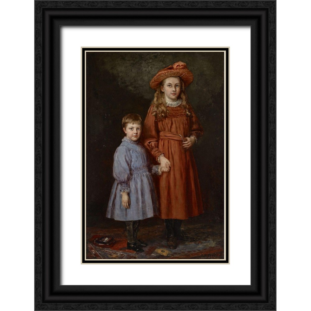 Steele, Theodore Clement 13x18 Black Ornate Wood Framed with Double ...