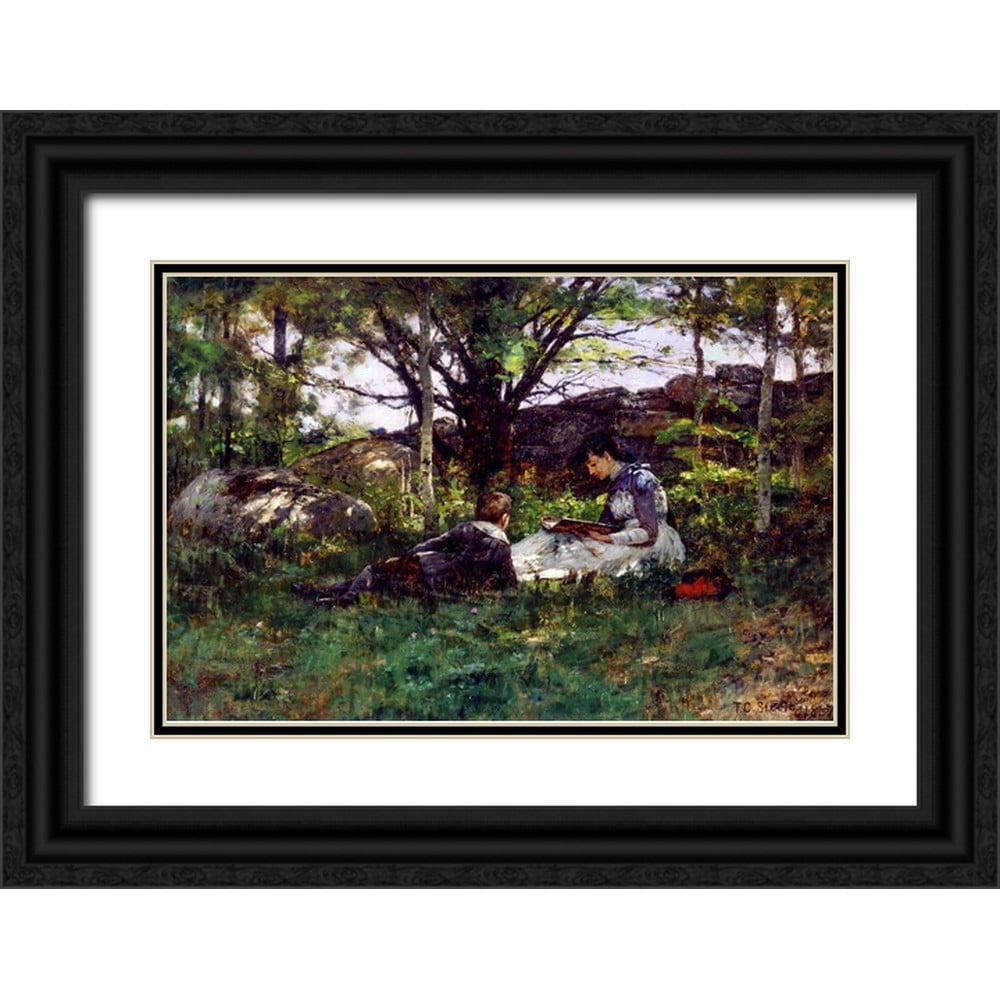Steele, Theodore Clement 14x11 Black Ornate Wood Framed with Double ...