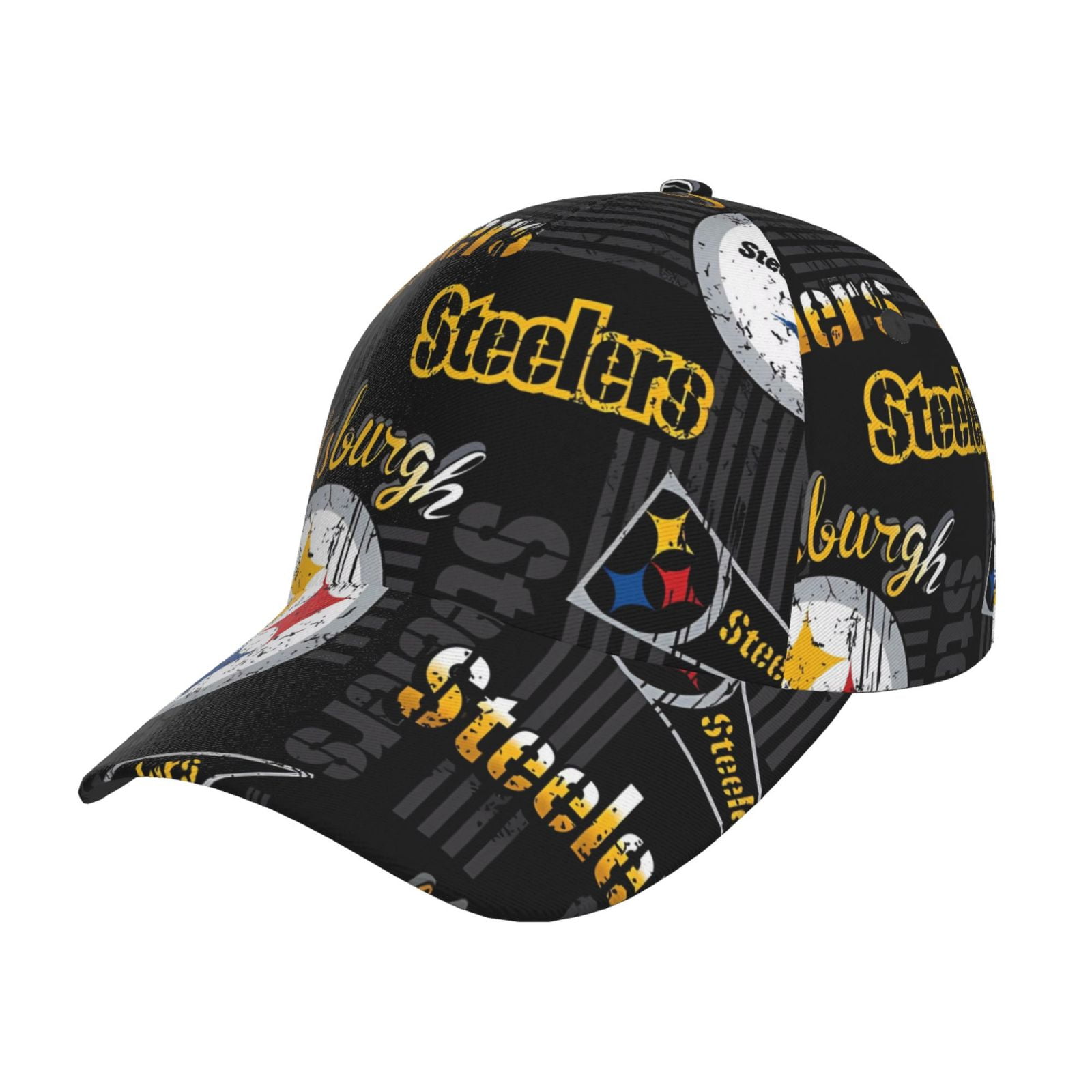 Steelers Baseball Cap Football Team Logo Custom Full printing Adjustable Sun Hat Snapback Cap ...
